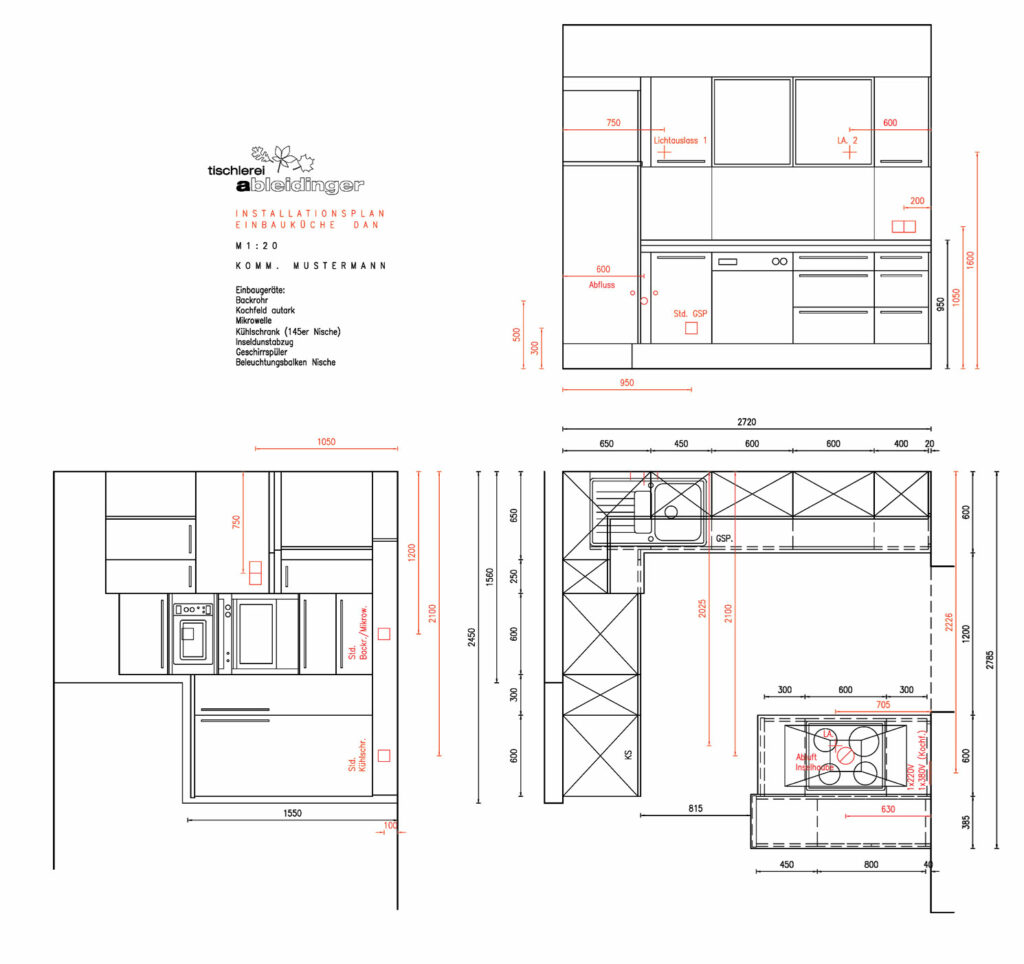 Installationsplan – Tischlerei Ableidinger